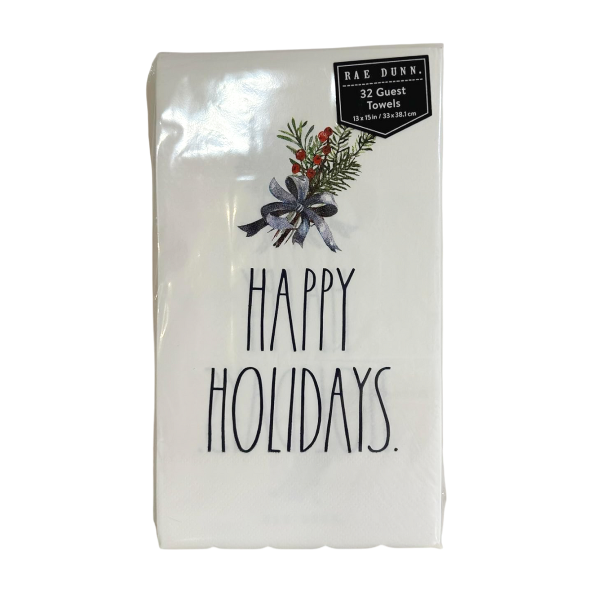 Rae Dunn HAPPY HOLIDAYS Guest Napkins – Dunn Directory