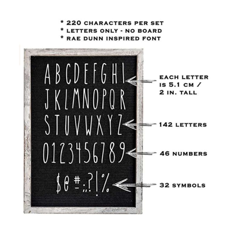 Rae Dunn Inspired Long Letter Felt Board Letters – Dunn Directory