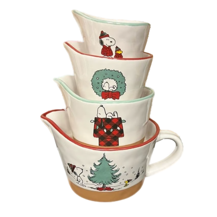 Rae Dunn SNOOPY CHRISTMAS TREE Measuring | Charlie Brown – Dunn Directory